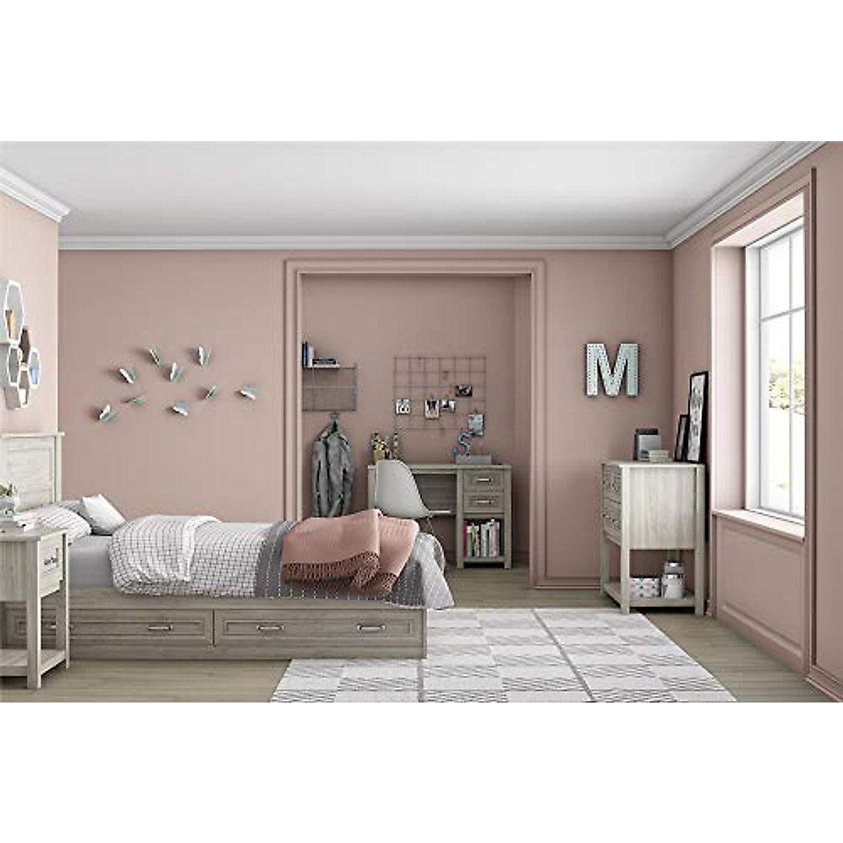 Little Seeds Sierra Ridge Levi Single Pedestal Kids, Walnut Desk