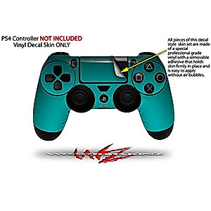 WraptorSkinz Skin Compatible with Sony PS4 Dualshock Controller PlayStation 4 Original Slim and Pro Smooth Fades Neon Teal Black (Controller NOT Included)