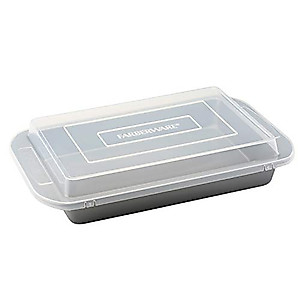 Farberware Nonstick Bakeware Baking Pan With Lid / Nonstick Cake Pan With Lid, Rectangle - 9 Inch x 13 Inch, Gray
