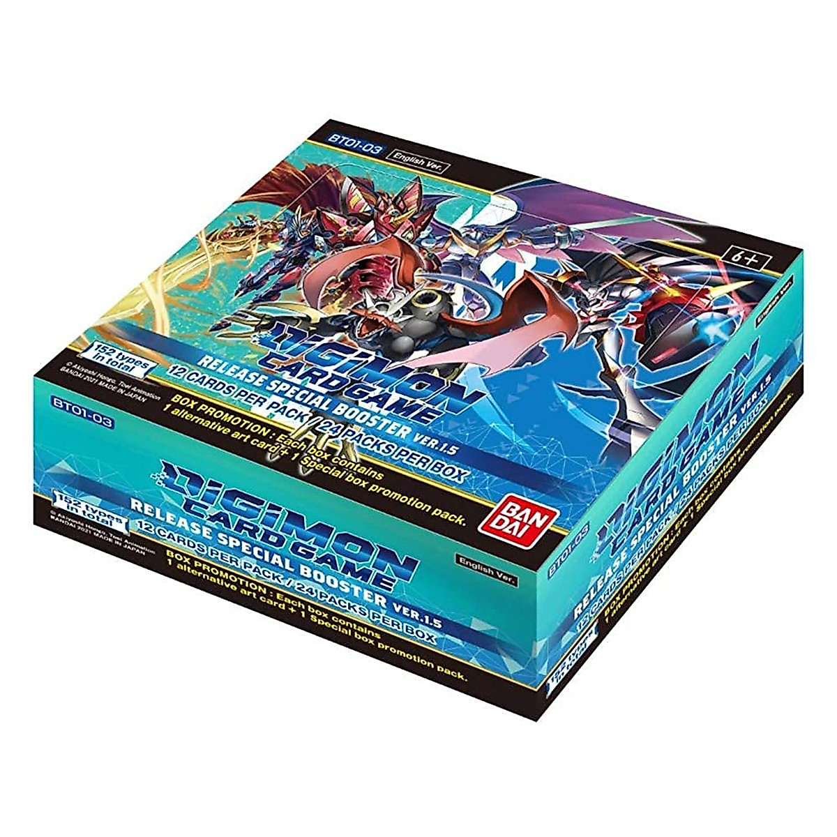 BANDAI - Digimon English TCG V1.5 Core Booster Box - 24 Packs - Trading Card Game
