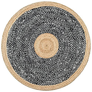 nuLOOM Lesha Natural Fiber Area Rug, 6' Round, Black