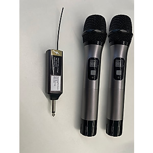 TONOR Wireless Microphone, UHF Dual Cordless Metal Dynamic Mic System with Rechargeable Receiver, for Karaoke Singing, Wedding, DJ, Party, Speech, Church, Class Use, 200ft (TW630), Gray