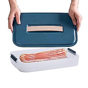 WonLiq Bacon Storage Containers with lids airtight Bacon Cold Cuts Deli Meat Saver Food Storage Container for Refrigerators,Freezer