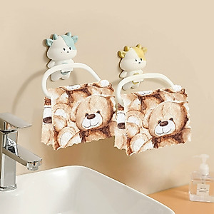 ALAZA Dish Towels Kitchen Cleaning Cloths Cartoon Lovely Bear Toy Dish Cloths Super Absorbent Kitchen Towels Lint Free Bar Tea Soft Towel Kitchen Accessories Set of 6,11"x11"