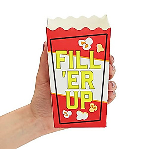 50 Pack Race Car Popcorn Boxes for Birthday Decorations, Checkered Flag 20 oz Buckets for Party Supplies (3 x 6 In)