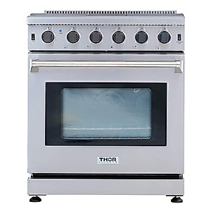 THOR Kitchen Freestanding Professional 30-Inch Gas Range in Stainless Steel - Model LRG3001U
