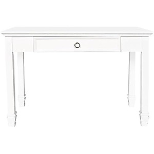 New Classic Furniture Tamarack Solid Wood Writing Desk with Drawer, White