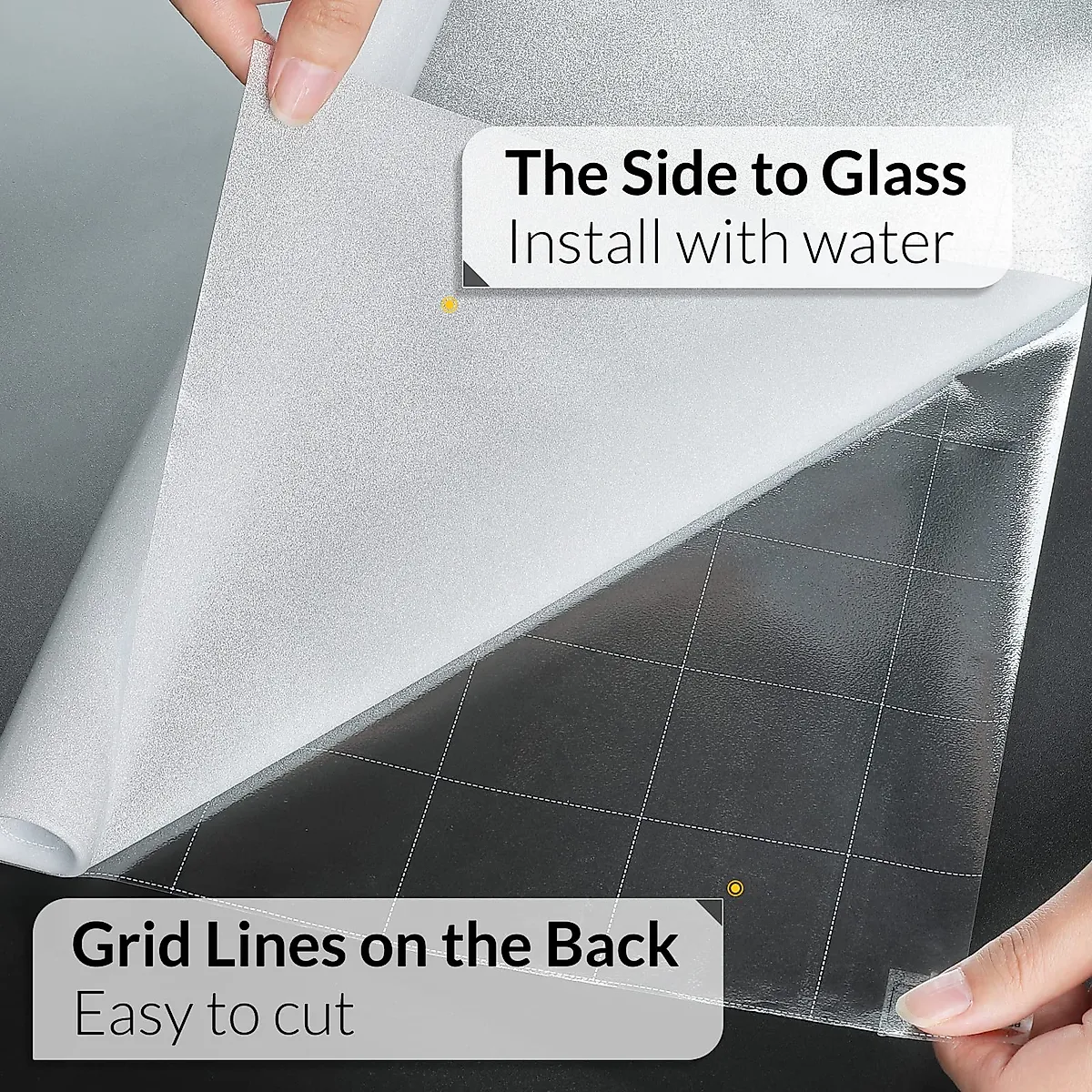 Haton Window Privacy Film, Frosted Glass Window Film, Bathroom Opaque Window Coverings, Decorative Static Cling Removable Window Sticker for Home Office, Non Adhesive, 17.5 x 78.7 Inches