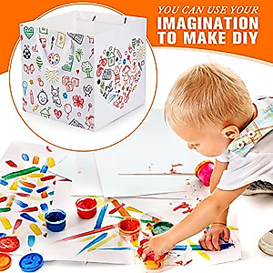 Yahenda 24 Pcs 12 x 12 x 12 Inch Large White Kraft Paper Gift Bags with Handles Square Gift Bags Bulk, Large Shopping Merchandise Bags, Wedding Bags, Birthday Party Favor Bag Goodie Craft Retail Bag