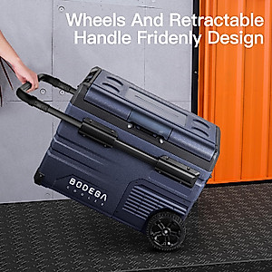 BODEGACOOLER 12 Volt Car Refrigerator, RV Car Fridge Dual Zone APP Control, Portable Freezer,37 Quart (35L) -4℉-68℉ RV Electric Compressor Cooler 12/24V DC and 100-240V AC for Outdoor, Camping, Travel