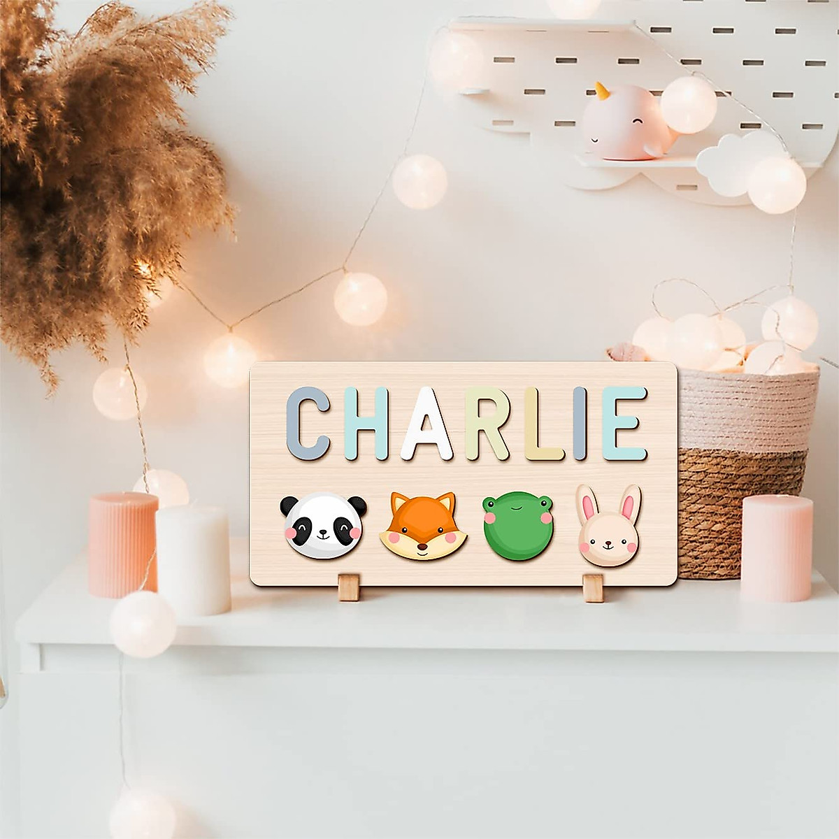 Personalized Name Puzzle for Kids, 1st Birthday Gifts for Girl and Boy, Custom Baby Gifts,Baby Girl & Boy Toys for 1 Year Old Nursery Gifts, Toddler Puzzles, Montessori Toys, Early Learning Toys