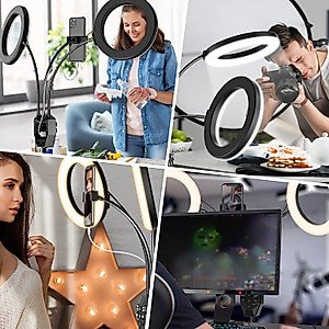 SEBIDER Dual 36W 6500K LED Ring Light with 73" Extendable Tripod Stand & Phone Holder, Portable Light Rings Used for YouTube Video/Selfie/Live Stream/Makeup/TikTok