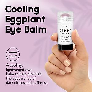 Cleen Beauty Cooling Eggplant Eye Balm | Under Eye Stick | Dark Circles Under Eye Treatment for Women | Puffy Eyes Treatment - Paraben Free | 0.5 Oz