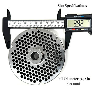 Cutlery Mania #32 Meat Grinder Plate, Hubbed, 15 mm Width, D2 Steel (3/16 Inch)