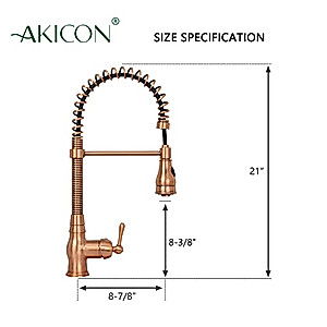 Single Handle Pull-Down Copper Kitchen Faucet with Spring Spout- Including 5Years Warranty Akicon (AK518A)
