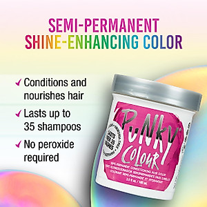Punky Flamingo Pink Semi Permanent Hair Color, Conditioning Vegan Hair Dye, Non-Damaging Formula, PPD & Paraben-Free, Long-Lasting Vibrant Pink Hair Color, Up to 40 Washes, Hair Care, 3.5 oz