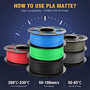 SUNLU 3D Printer Filament PLA Matte 1.75mm, Neatly Wound Filament, Smooth Matte Finish, Print with 99% FDM 3D Printers, 1kg Spool (2.2lbs), 330 Meters, Matte Purple