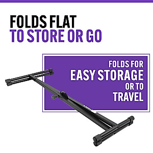 OnStage KS7190 Classic Single-X Keyboard Stand , Black