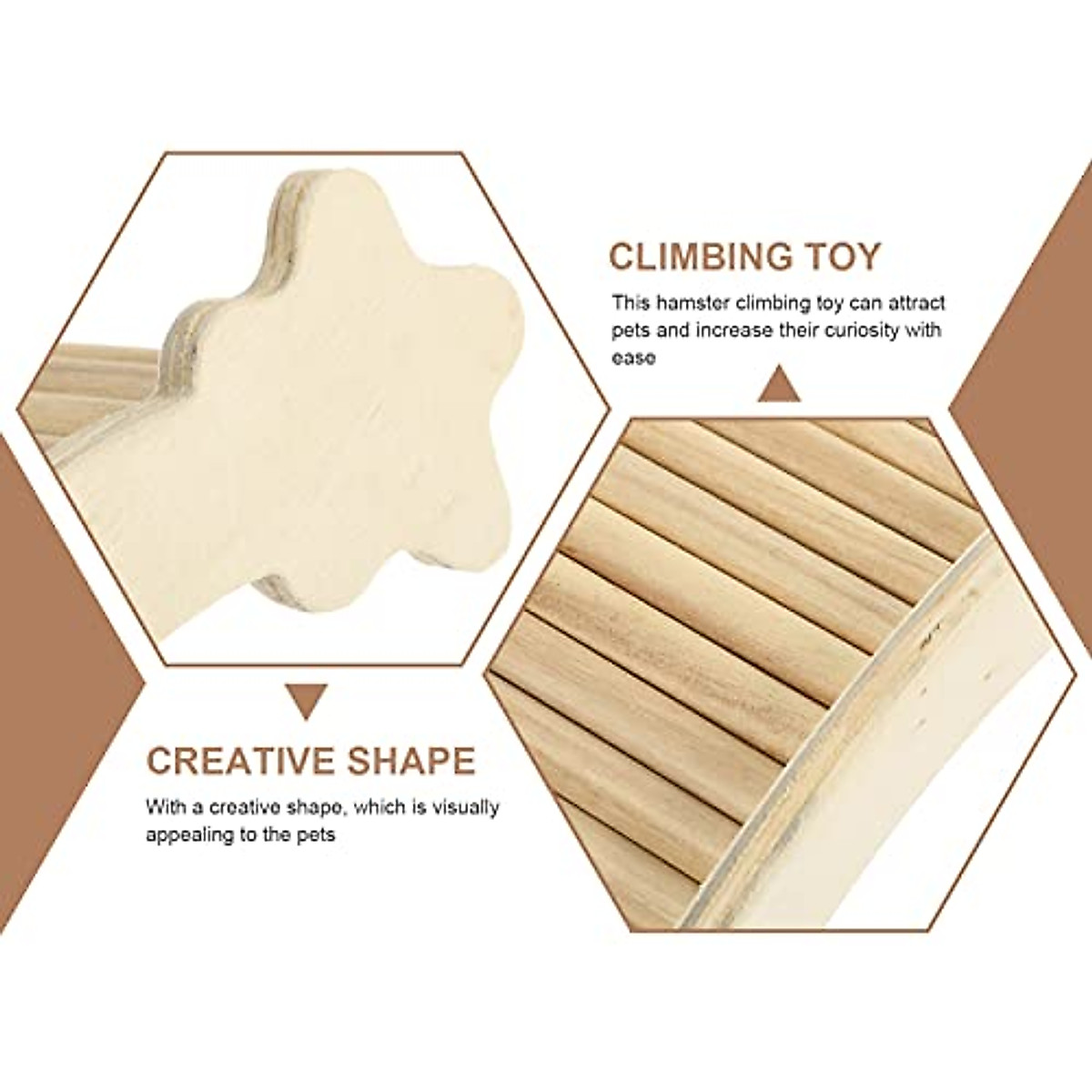 Ipetboom Hamster Climbing Ladder Rat Ladder Toys Hamster Cage Ladders Chinchilla Training Ladder Chinchilla Climbing Toy Hamster Ladder Hamster Toys Reptile Bridge Wood Ladder Toy