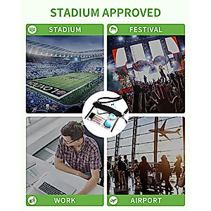 MAY TREE Clear Purse for Concert Stadium Festival Concert Clear Bag Stadium Approved for Women and Men, Black