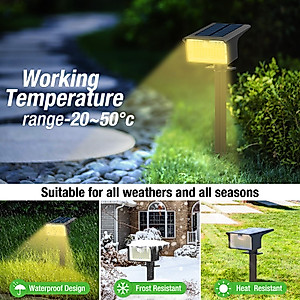 [3 Pack & 62LED]Solar Spot Lights Outdoor Motion Sensor, 3 Modes Motion Sensor Outdoor Lights 2-in-1 Solar Landscape Spotlights LED Solar lights for Outside Yard Garden Wall Pathway Walkway,Warm White