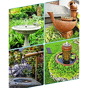 Biling Solar Fountain for Bird Bath, Solar Panel Kit Outdoor Solar Water Pump with 4ft Tubing for Hummingbird Bath, Small Pond and Fish Tank