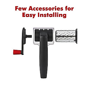 Rotary Cheese Grater, Handheld Cheese Grater for Kitchen, Dishwasher Safe Parmesan Cheese Grater with Stainless Steel Blade for Cheese, Nuts, Chocolate and More, Black