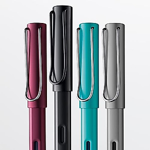 LAMY AL-star black purple - Fountain Pen with ergonomic grip & black steel nib in size M - lightweight aluminum body - including LAMY T 10 blue cartridge - Right-Handed