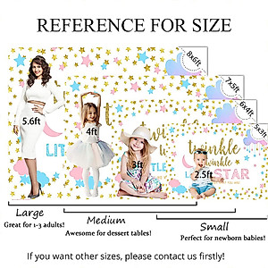 Mocsicka Twinkle Star Gender Reveal Decoration, Boy or Girl Gender Reveal Backdrop, 5x3ft Vinyl Twinkle Twinkle Little Star Banner Supplies(White,5x3ft)