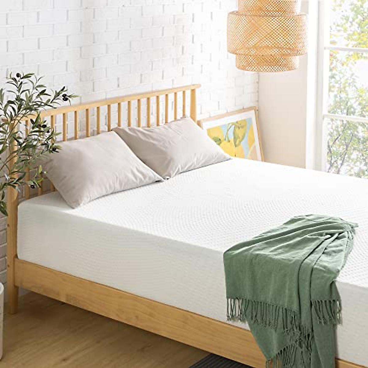 ZINUS 12 Inch Green Tea Essential Memory Foam /Bed-in-a-Box/Affordable Mattress/CertiPUR-US Certified, Queen, White