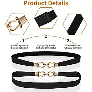 Giantree Women Skinny Belt for Dresses, Corset Belt Thin Waist Belt Fashion Versatile Ladies Elastic Slim Small Waist Belt