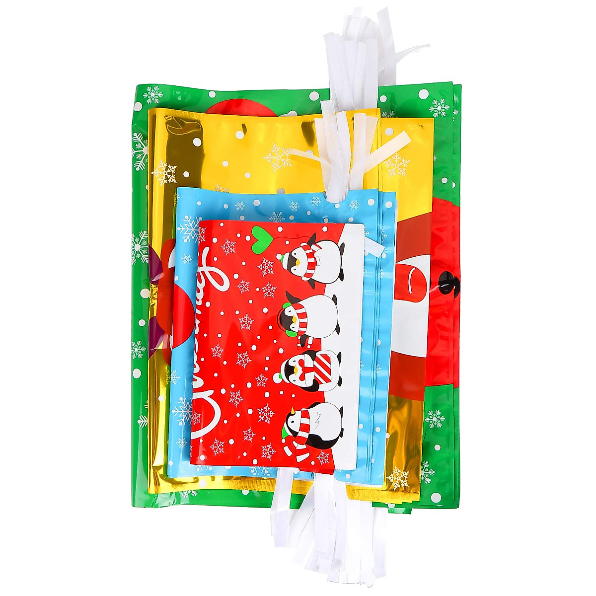 STEFORD 30PCS Christmas Drawstring Gift Bags,Lager Size Xmas Gift Wrapping Goodies Bags