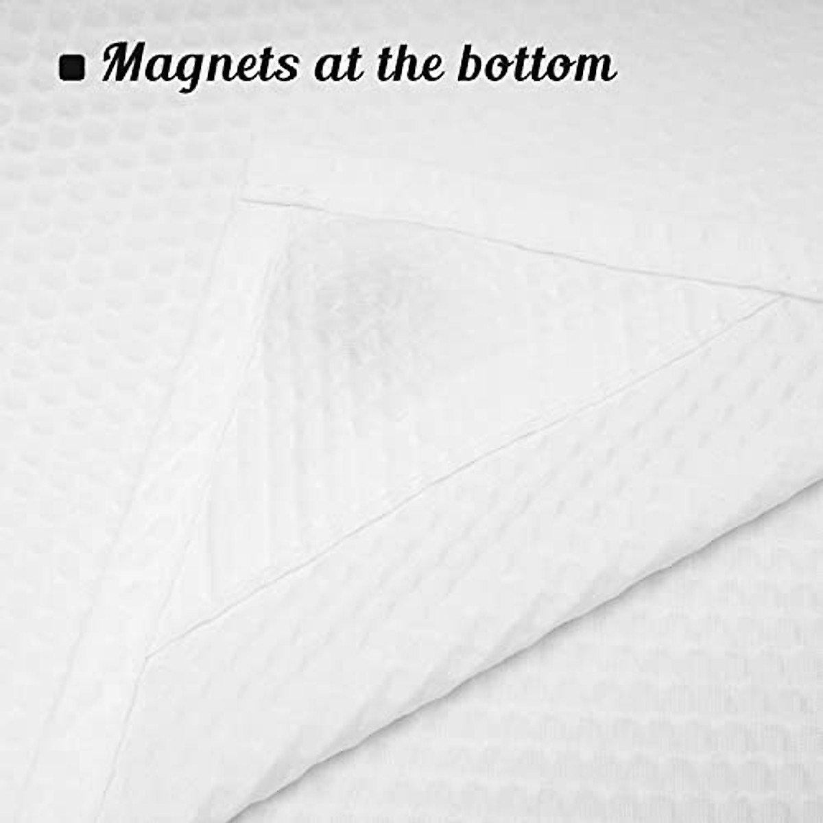 Mrs Awesome Embossed Microfiber Fabric Stall Shower Curtain Liner 48 x 72 inches, Washable and Water Repellent, White