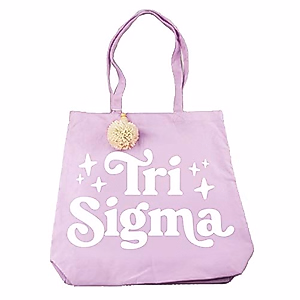 Sigma Sigma Sigma Retro Pom Pom Tote Bag