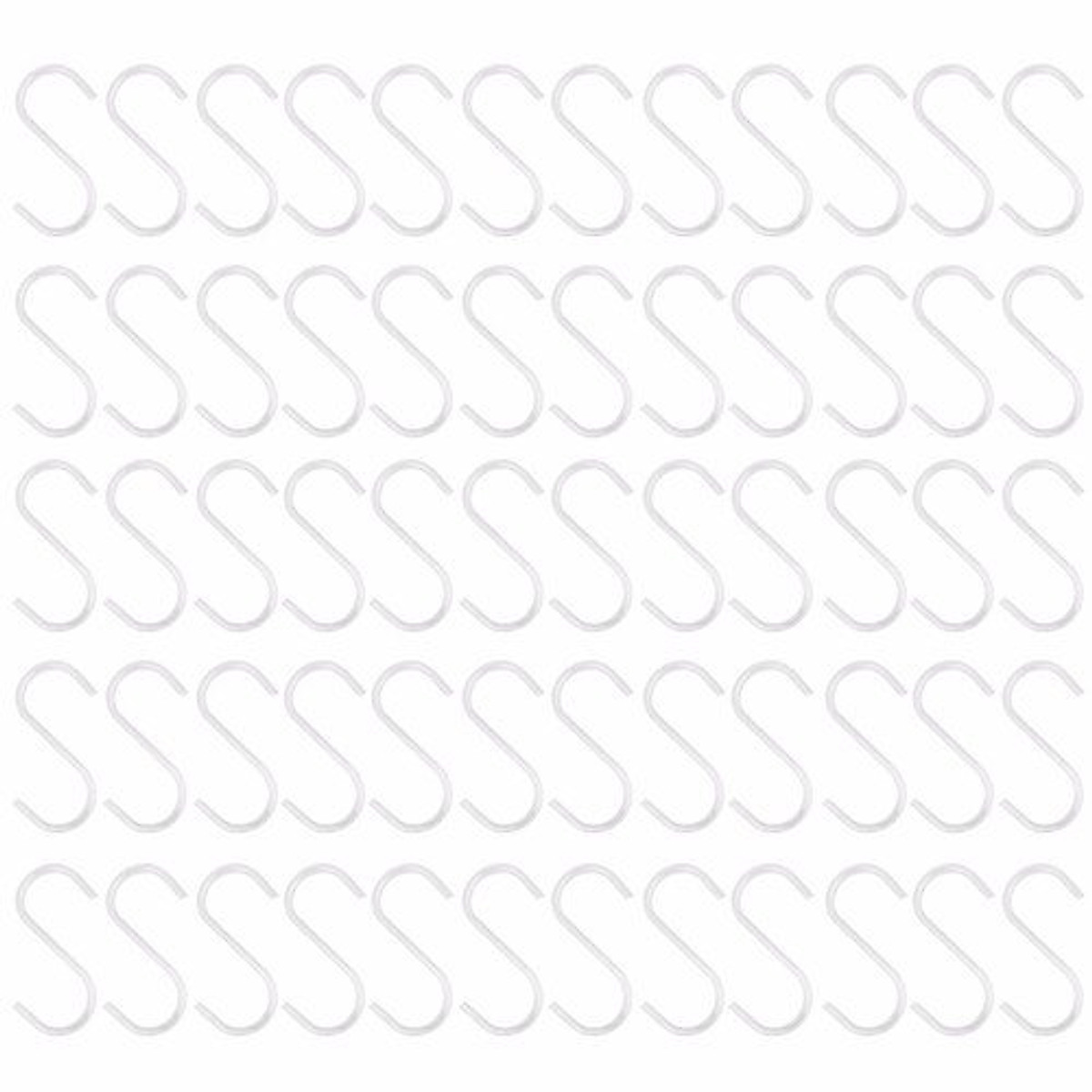 Wideskall 2" inch Zinc Plated Steel S Shaped Type Utility Hooks Hanging Hooks Chrome (Pack of 60)