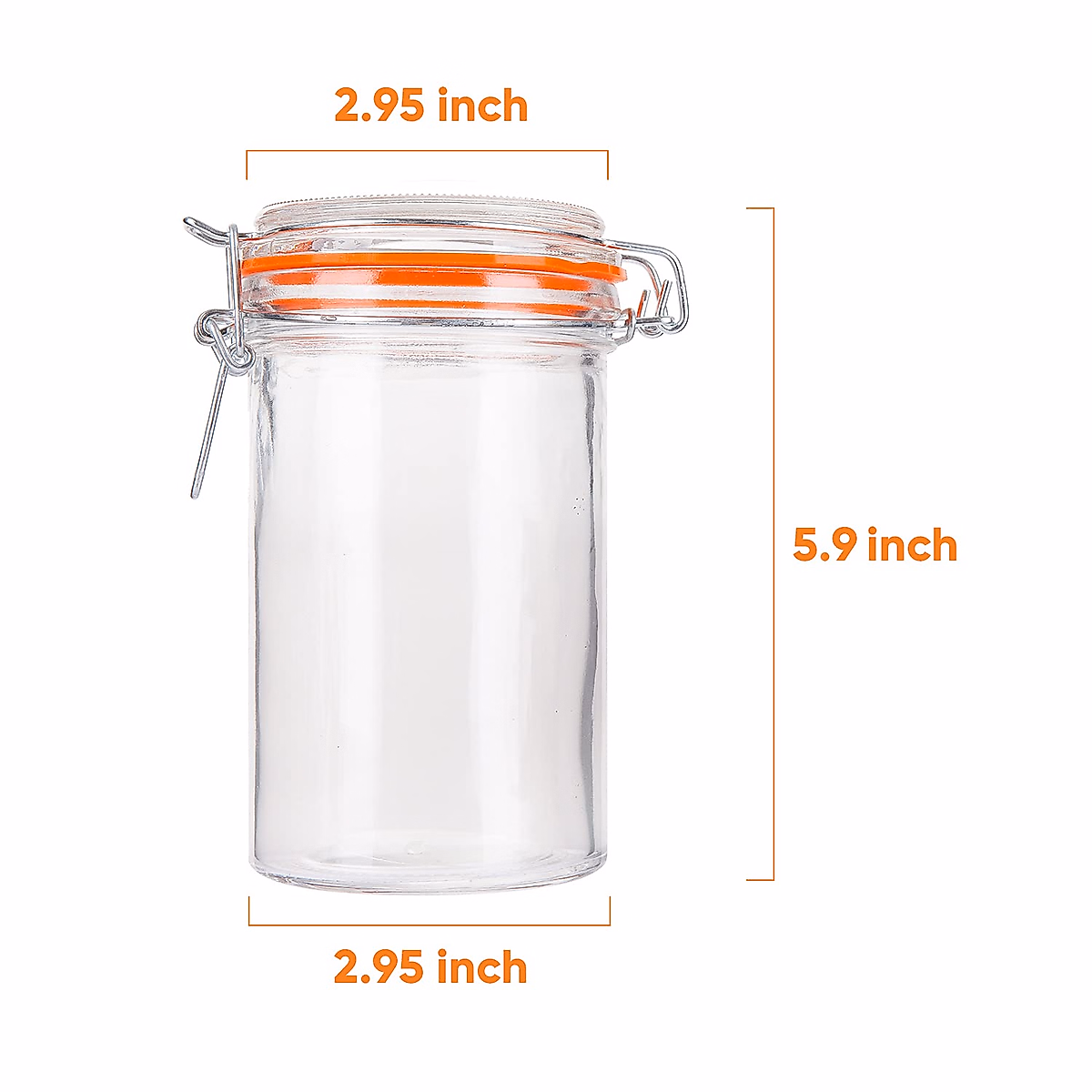 Glass Jars With Airtight Lids,Encheng 16 oz Glass Jars With Leak Proof Rubber Gasket,Wide Mouth Mason Jars With Hinged Lids For Kitchen Canisters,Glass Storage Containers 12 Pack