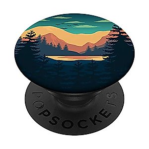 Vintage Mountain Lake Trees And Blue Sky PopSockets Swappable PopGrip