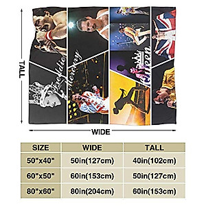 Trendy Fleece Bed Blankets, Fre-ddie Mer-cury Rock Band Wedding Throw Blankets, Wrinkle-Resistant Super Cozy Travel Blanket fit Men Office Holiday 50x40 Inch