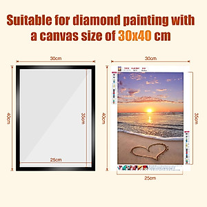 NAIMOER Diamond Painting Frames 1Pack, Frames for 12x16in/30x40cm Diamond Art Canvas, Diamond Painting Accessories Frame Self-Adhesive, Frames for Wall Window Door Black (Internal size 25x35cm) Black