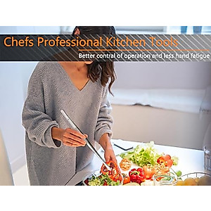 JETKONG 6 Pcs Cooking Tweezer Tongs, 12'' and 6.3" Stainless Steel Kitchen Tweezer Set, Professional Chef Tweezers for Cooking, Repairing, Sea Food, BBQ, Multi-use