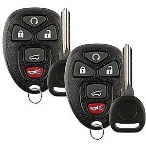 Discount Keyless Replacement Key Fob Car Remote and Uncut Transponder Key Compatible with 15913415, 25839476, ID 46 (2 Pack)