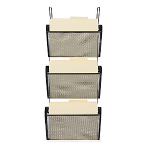 Universal 20011 Mesh Three-Pack Wall Files with Hanger, Letter, Black