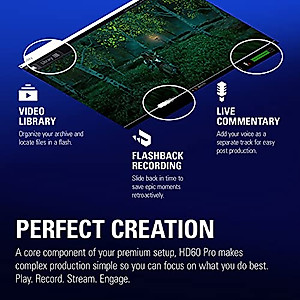 Elgato HD60 Pro1080p60 Capture and Passthrough, PCIe Capture Card, Low-Latency Technology, PS5, PS4, Xbox Series X/S, Xbox One, black