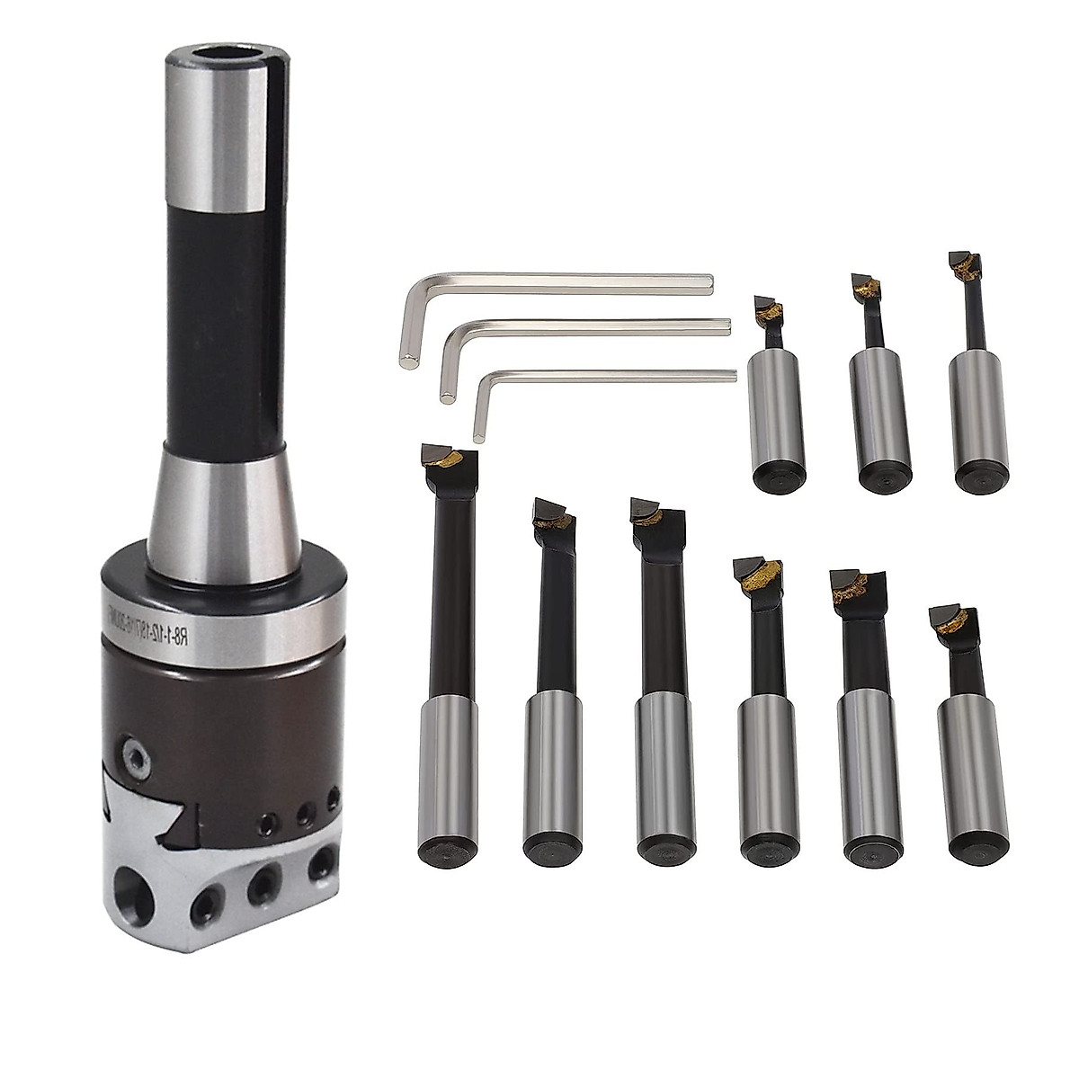 netuera 9-Pack Set 2 Boring Head R8 Shank 1/2 Carbide Boring Bar Set Milling Set