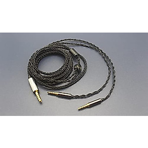 Youkamoo 4.4mm Balanced Headphone Replacement Cable Compatible for Hifiman HE4XX HE-400i 8 Core Braided Silver Plated Headphone Upgrade Cable (Dual 3.5mm Male Version) 4 ft (1.22 m)