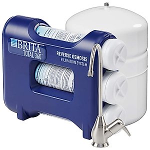 Brita Total 360 BRDROS Undersink Reverse Osmosis Water Filtration System with Brushed Nickel Faucet, Blue