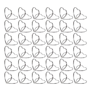 uxcell 36Pcs Heart Shape Table Number Holders Mini Place Card Holders Carbon Steel Picture Holders for Tables Centerpieces, Wedding Reception, Parties, Banquets, Silvery