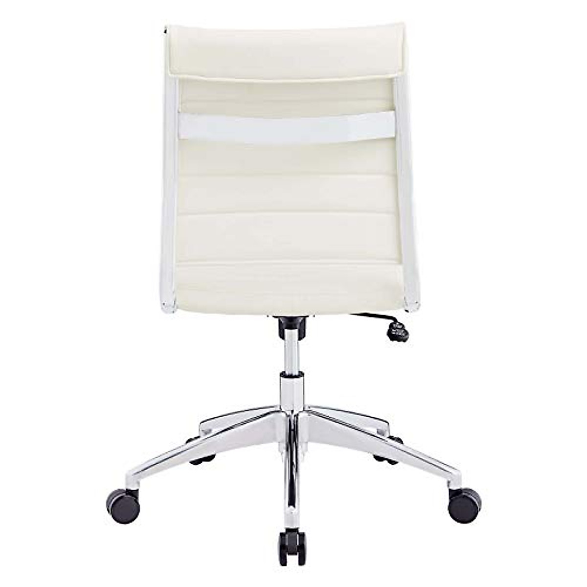 Modway Jive Ribbed Armless Mid Back Swivel Conference Chair In White