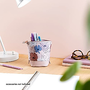 Stand Up Pencil Case - in Bloom - Keep Track of Your Writing Tools. Perfect for Desks and Backpacks. Coverts to Pen Cup. Durable Canvas Material and Gold Metal Zipper by Erin Condren