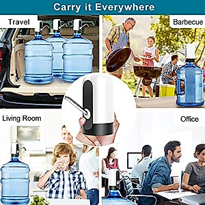 5 Gallon Water Dispenser-Electric Drinking Water Pump Portable Water Dispenser USB Charging Water Bottle Pump for 5 Gallon Bottle -Hushtong